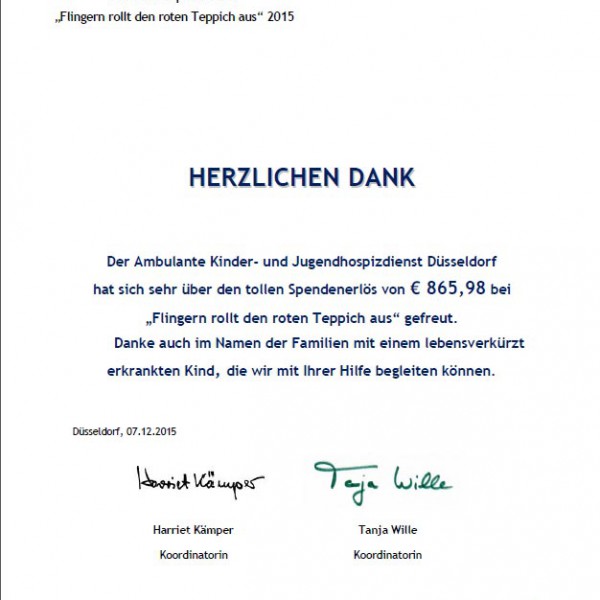 Spendenaktion 2015 - Rechtsanwaltskanzlei Maag